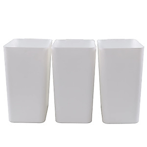 Teyyvn 3-Pack 4.5 Gallon Small Plastic Trash Can, Garbage Container Basket for Bathroom, Kitchen, Office