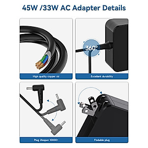 45W 33W AC Adapter Laptop Charger Compatible with ASUS AD883J20 X540S X540L Q504U Q302L X553M UX360C Q200E C300S C300M Q200E Q502LA Q302U X200MA X541NA ZenBook UX305 UX330 UX330U UX360