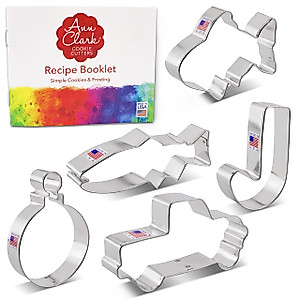 Father's Day Gone Fishing Cookie Cutters 5-Pc. Set Made in the USA by Ann Clark, Vintage Truck, Fish, Cute Goldfish, Hook, Bobber