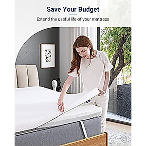 Avenco California King Size Memory Foam Bed Mattress 3 Inch, Gel-Infused Cal King Cooling Pad with Removable Cover, CertiPUR-US Certified, White (T4FM05)