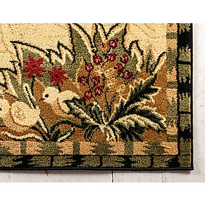 Unique Loom Barnyard Collection Area Rug - Farm (3' 3" x 5' 3" Rectangle, Cream/ Black)