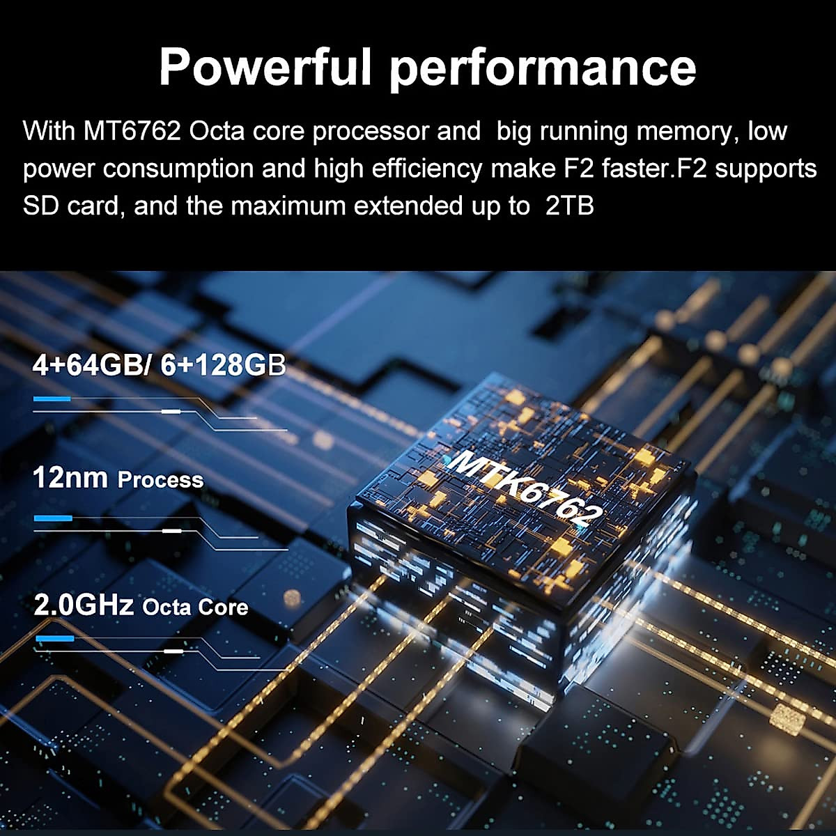 Conquest F2 2022 Mini Rugged Smartphone, Android 12 Unlock Cell Phone, Global 4G, 6+128GB, 3700mAh Removable Battery, PTT Button, 16MP + 8MP Cam, NFC, FM, IR Remote Control,4 Positioning(Standard)