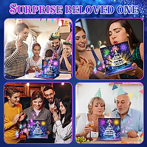 APOTODITO Birthday Cards, Pop Up Birthday Cards with Music and Light, 3D Birthday Gift Card, Birthday Gifts for Women Men Mom Girls Kids
