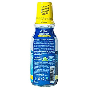 H2Ocean Healing Rinse Mouthwash- Great Tasting Sea Salt & Xylitol Mouth Wash for Fresh Breath & Dry Mouth - Alcohol & Fluoride Free - Lemon Ice 8oz