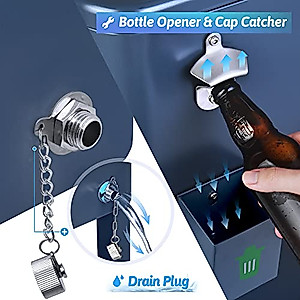 UPHA 80 Quart Rolling Outdoor Cooler, Patio Cooler Cart on Wheels, Portable Drink Beverage Bar for Patio Pool Party, Ice Chest with Shelf and Bottle Opener, IronGrey