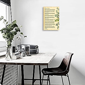 Desiderata Poem Framed Wall Art Motivational Poster Max Ehrmann Book Quotes Wall Art Retro Canvas Inspirational Picture Decorations Framed (12x18 inch)