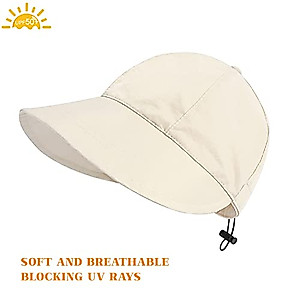 Sun Hats for Women, Summer Beach Sun Hat for Women Wide Brim Visor Fedora Cap UPF50+