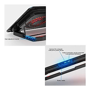 FABAX Laptop Cooler Laptop Cooling Pad Ultra-Thin and Portable 2 Large Silent Fans Notebook Cooler with Built-in USB Cable Laptop Cooler Office Notebook Cooler (Color : Pink, Size : Deluxe Edition)