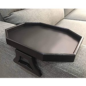 Xchouxer Sofa Arm Clip Table, Armrest Tray Table, Drinks/Remote Control/Snacks Holder,2.5D x 9W x 4.5H in (Black) …