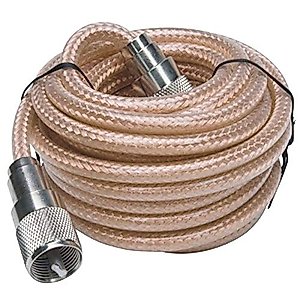 RoadPro RP-8X18CL 18' Clear CB Antenna Mini-8 Coax Cable with PL-259 Connector