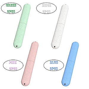 MANSHU 12 Pack Travel Toothbrush Case, Plastic Portable Toothbrush Holder for Traveling, Camping, Business, Home, School.