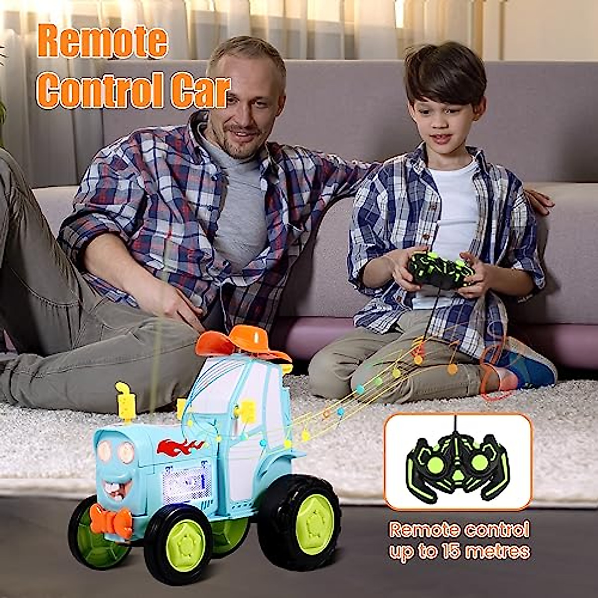 Jumping Car Toy, Remote Control Car, Wireless Remote Dancing Stunt Car, 2023 New Remote Control Car with Headlights and Music, Educational Rc Car Toy, Fast Stunt Rc Car for Boys Girls Kids (blue)
