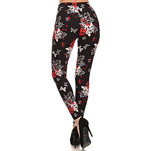 Leggings Depot High Waisted Checkered & Animal Print Leggings for Women-Full Length-R595, Superfemme, Plus Size