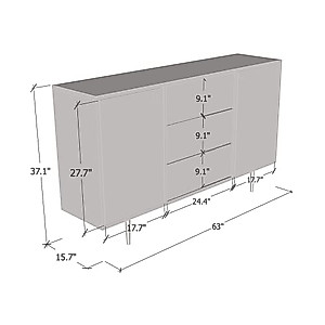 Meble Furniture Rose 03 63" Sideboard
