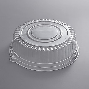 Heavy Duty, Recyclable Serving Tray with High Dome Lid, Black Plastic Party Platters Clear Lids. Elegant Round Banquet or Catering Trays for Serving Appetizers, Sandwich and Veggie Plates, 12” Round