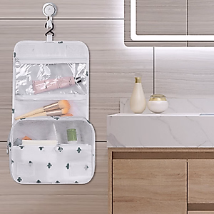 Etercycle Hanging Toiletry Bag for Women, Large Cosmetic Bag Travel Organizer Toiletries bags Makeup Bag with Hook（White）