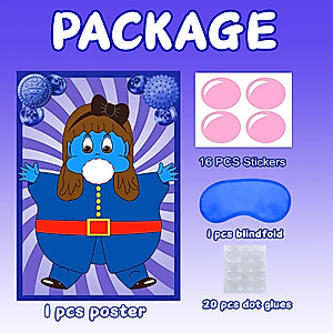 jkhycf Chocolate Factory Party Decorations Pin The Gum on the Violet Pin Game for Kids Candyland Birthday Party Decorations Halloween Cosplay Party Games for Kids