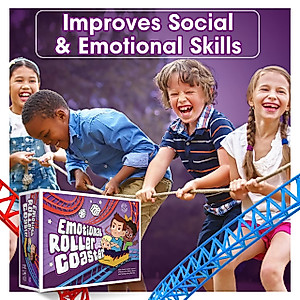 Emotional Rollercoaster | Anger Management Board Game For Kids & Families | Therapy Learning Resources | Anger Control Card Game | Emotion Board Games Games For Kids ages 4-8 -12 | Social Emotional