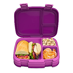 Bentgo® Fresh – Leak-Proof, Versatile 4-Compartment Bento-Style Lunch Box with Removable Divider, Portion-Controlled Meals for Teens and Adults On-The-Go – BPA-Free, Food-Safe Materials (Purple)