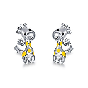 Cute Giraffe Earrings 925 Sterling Silver Giraffe Stud Earrings Hypoallergenic Animal Earrings Giraffe Jewelry Gifts for Women Daughter