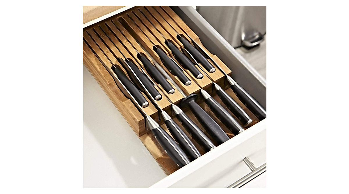 In-Drawer Bamboo Knife Block - Organize Your Kitchen