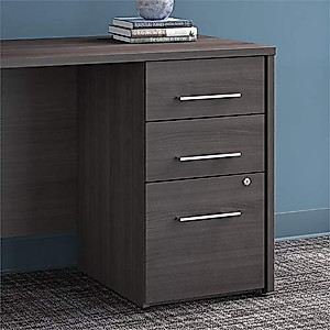 Bbf Office 500 16W 3 Drawer File Cabinet in Storm Gray - Engineered Wood