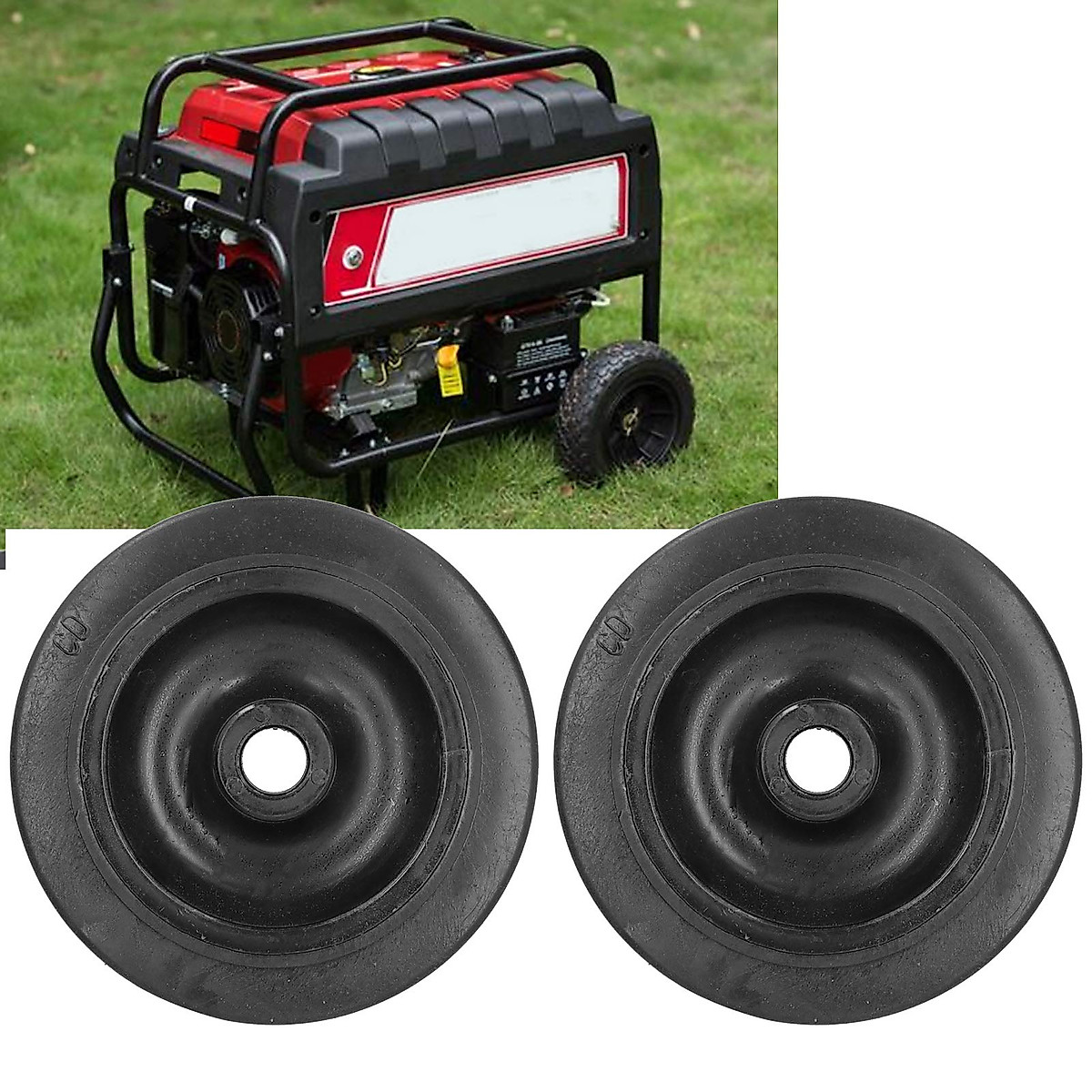 Mute Wheels For Gasoline Engine Generator Rubber Wheel Replacement Parts 5kw-6.5kw 2Pcs
