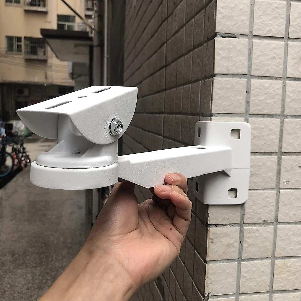 OwlCat Universal Indoor Outdoor Wall Mount CCTV Security Camera Mounting Bracket Pole Mount Right Angle 90 Degree CCTV Surveillance Camera Stand, White, Length: 310mm,Width: 83mm,Height: 107mm, BR360