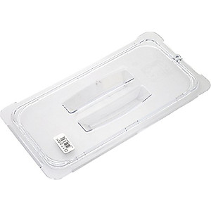 Carlisle FoodService Products 10270U07 StorPlus Third Size Polycarbonate Universal Handled Food Pan Lid, Clear