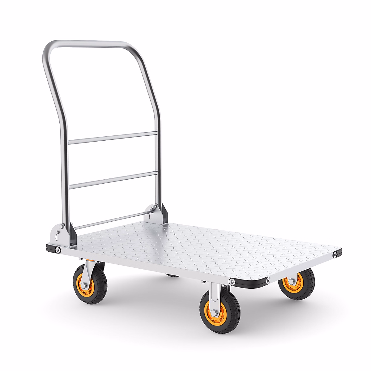 Houseables Platform Truck Cart, Flatbed Cart, Platform Cart, 2000 LB Capacity, Flat Cart, Flat Bed Cart, Foldable Push Cart Dolly, Flat Cart With Wheels and Handle, Platform Dolly, Heavy Duty, 36”x24”