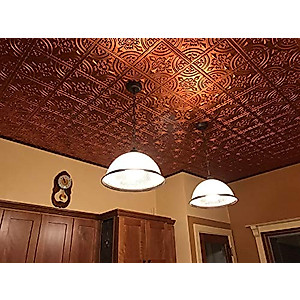 Wrought Iron-Faux Tin Ceiling Tile -Copper 25-Pack