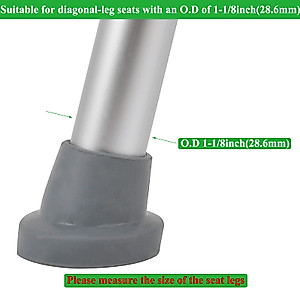 Slope Replacement Feet for Shower Chair Bath Seat, shower stools and transfer bench, non-skid Shower Bench and Tub Transfer Benches Rubber Suction Cup Feet, Metal Insert Reinforced (slope, 1-1/8" I.D)