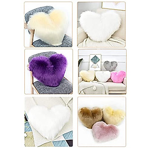 unlockgift Fluffy Heart Shaped Pillow, Plush Love Pillow Cushion, Decor for for Living Room/Bed Room/Dining Room/Office Sofa/Cars/Chairs, Gift for Friends/Girls/Cares-03 Light Pink