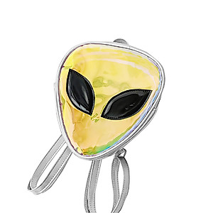 Aibearty Alien Backpack Holographic Triangle Rucksack Casual Bag (Silver 2)