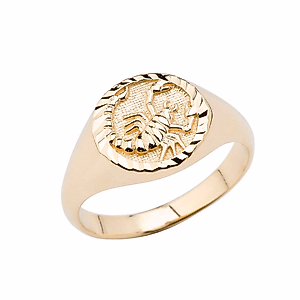 10K Scorpio Yellow Gold Zodiac Ring Size 5.25