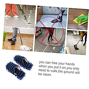 STOBAZA 1 Pair Household Cleaner Microfiber Slippers Pantumblas De Mujer Floor Cleaning Mop Clean Dusting Slippers Hair Cleaners Slippers Dust Cleaning Slipper Clean Slippers Sandals Sock