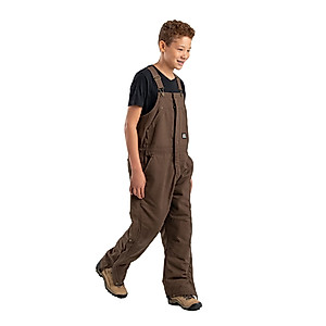 Berne Youth Softstone Insulated Bib Overall, X-Small Regular, Bark