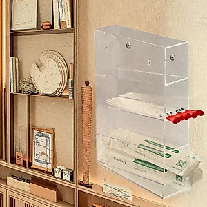 CiaoHER Clear Acrylic Pipette Rack 4 compartment counter top or wall mounted with sealed base, 12x4x19 inches