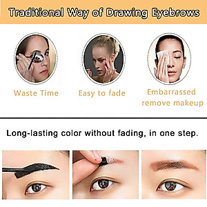 2 PCS Tattoo Peel Off Eyebrow Gel Tint,Tattoo Brow Peel Off Tint Gel,3 Days Long-Lasting Waterproof Brown Tattoo Gel Tint,Easy Application (101 Brown)