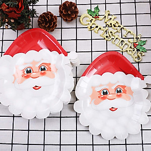 Aneco 50 Pieces Christmas Paper Plates Santa Plates Christmas Party Plates Party Supplies Party Tableware for Christmas Party