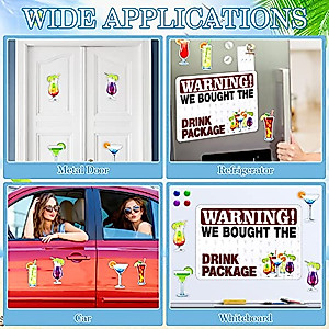 Leumoi 8 Pcs Cruise Door Decorations Magnetic Tropical Drink Funny Cruise Ship Door Magnets Stickers Reusable Cruise Cabin Magnet for Fridge Refrigerator Carnival Cruise Birthday Party Supplies Favors