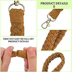 Nosiny 8 Pcs Phone Lanyard Patch Set Includes 4 Pcs Phone Wrist Strap and 4 Pcs Cell Phone Lanyard Patch, Macrame Boho Keychain Phone Strap Connector Cell Phone Lanyard for Women