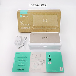 UV Sterilizing Box with Wireless Charger | UV Light Sanitizer Box | Fast Wireless Charging for Phone | Phone Accessories | Mobile Phone Sanitizer | Phone Screen Disinfecting (Brown)