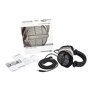 beyerdynamic DT-990 Pro Acoustically Open Headphones (250 Ohms) with Knox Gear Headphone Hanger Mount with Built-in Cable Organizer Bundle (2 Items)
