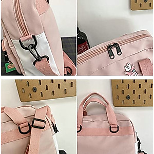 Obosoyo Kawaii Backpack Tote Bag Aesthetic with Accessories Crossbody Bags for Women Shoulder bag School Bag Cute