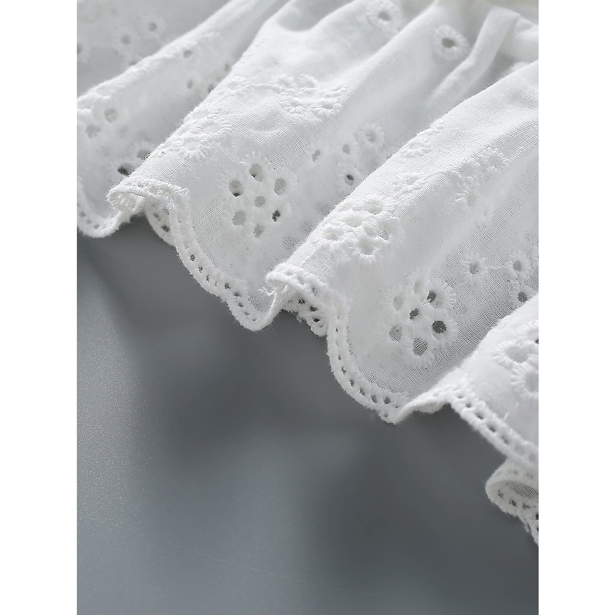 WDIRARA Toddler Girl's 2 Piece Outfit Bow Front Ruffle Hem Cami Top Top and Split Pants Set White 90