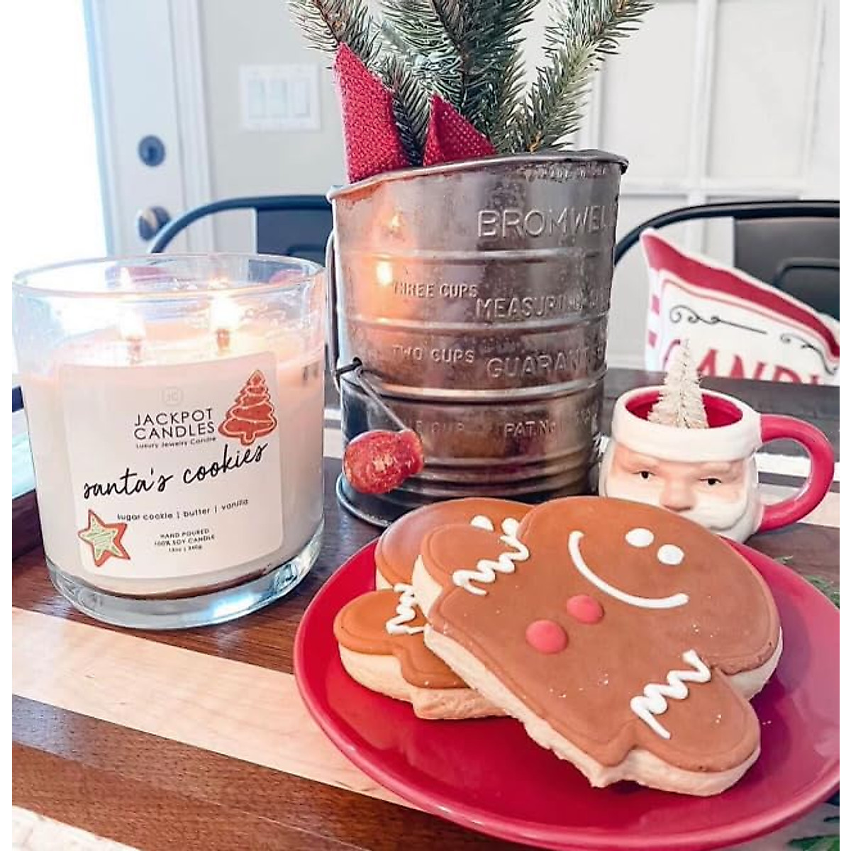 Jackpot Candles Christmas Santas Cookies Candle with Ring Inside (Surprise Jewelry Valued at 15 to 5,000 Dollars) Ring Size 7