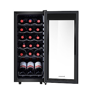 Kalamera KRC-18SS Freestanding Wine Cellars, Black