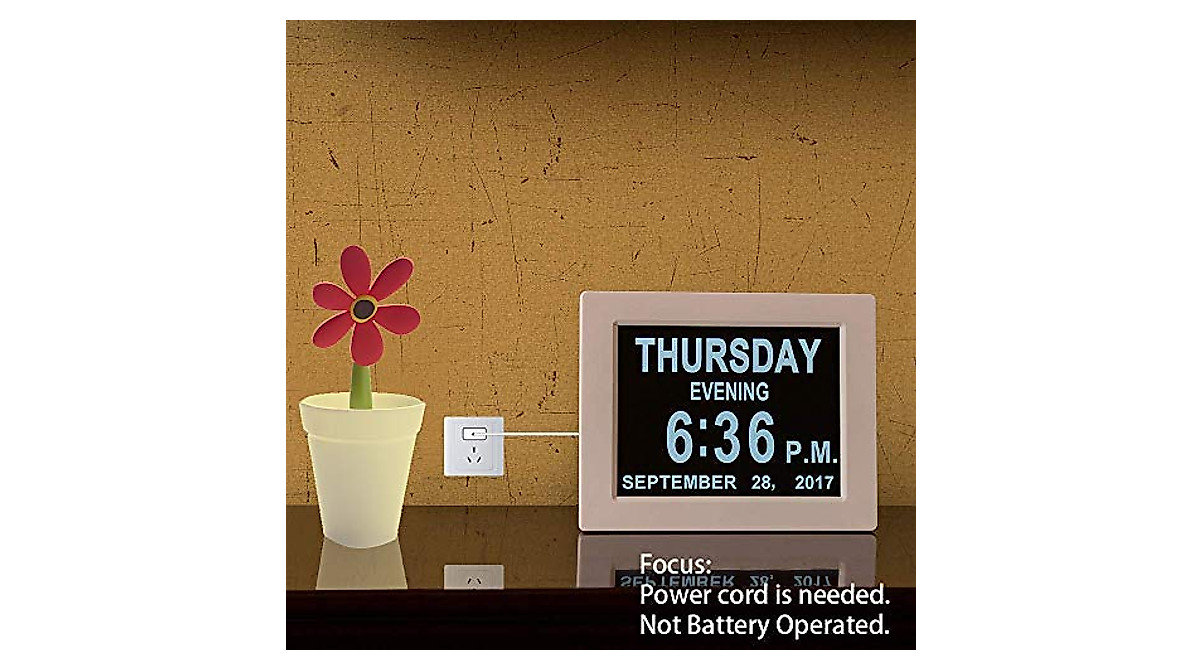 Easy Read 8" Digital Day Clock for Seniors & Vision Impaired