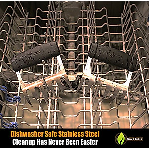 Cave Tools Metal Meat Claws for Shredding Pulled Pork, Chicken, Turkey, and Beef- Handling & Carving Food - Barbecue Grill Accessories for Smoker, or Slow Cooker - Knuckle Grip